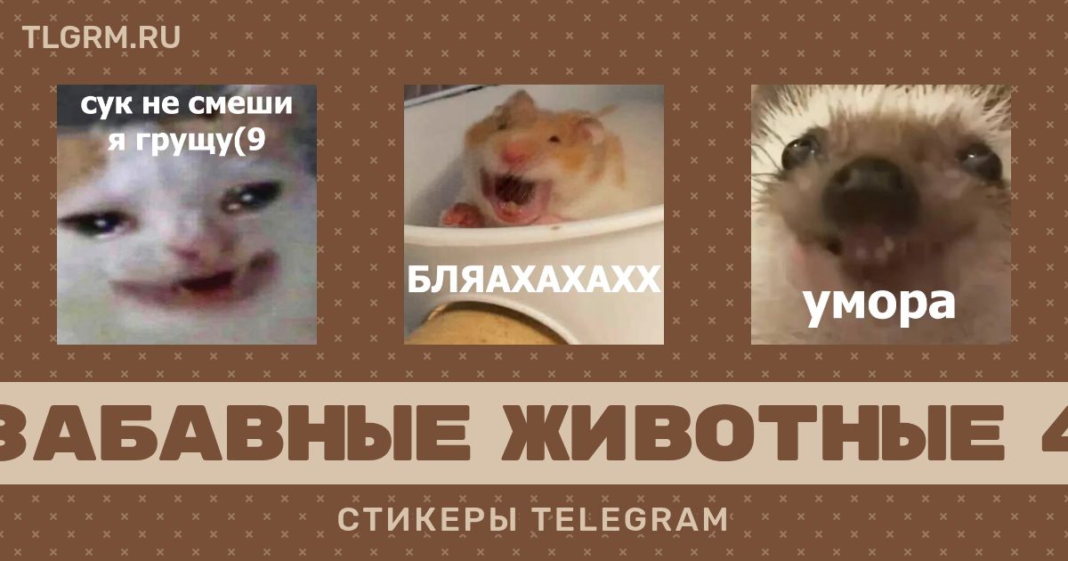 Набор стикеров для Telegram «Забавные животные 4»